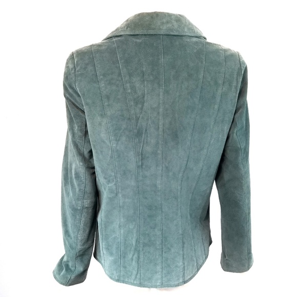 ZaZee | Jackets & Coats | Zazee Teal Suede Turquoise Leather Jacket ...